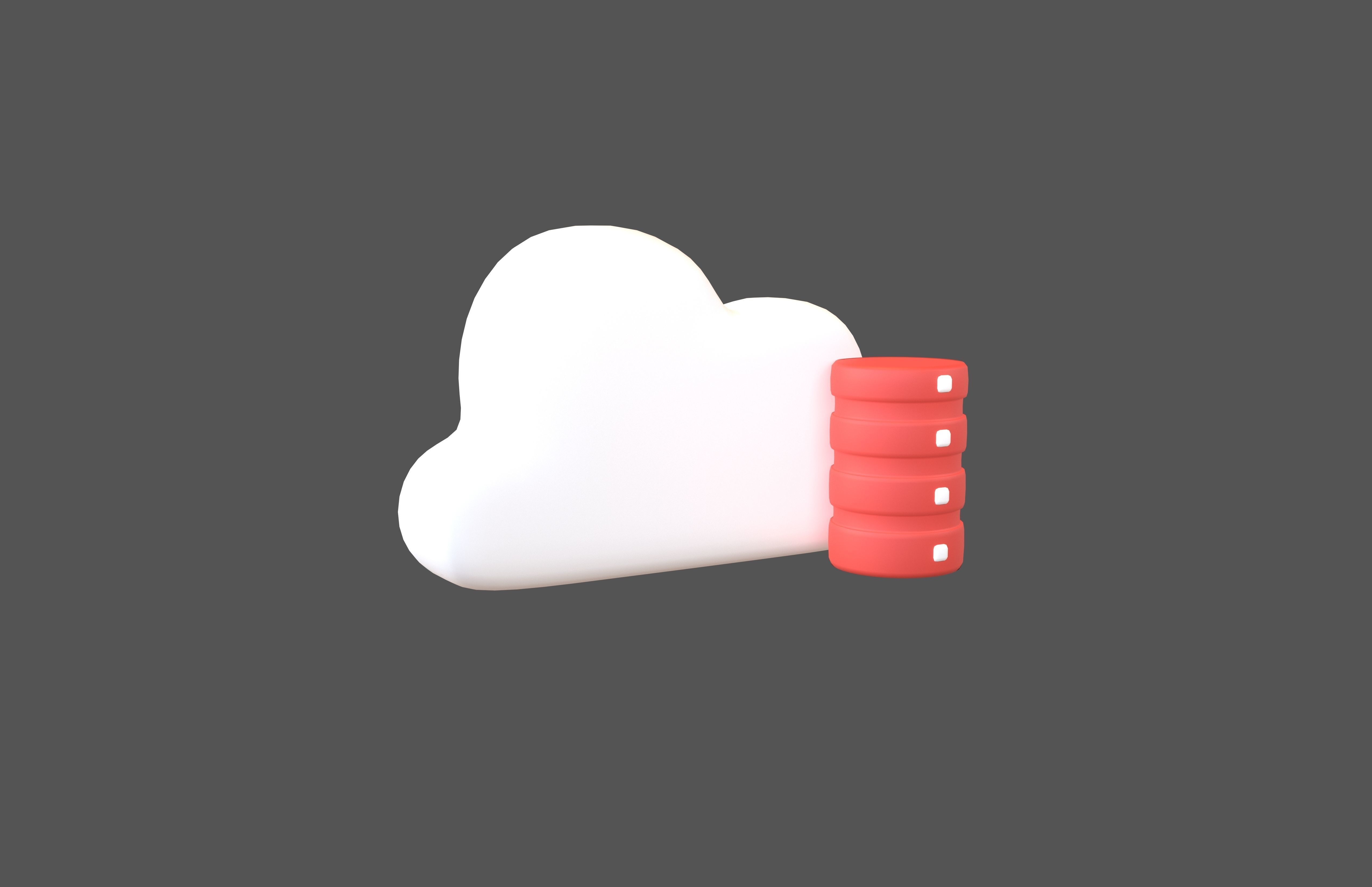 3D model Cloud Database Icon v2 007 VR / AR / low-poly | CGTrader