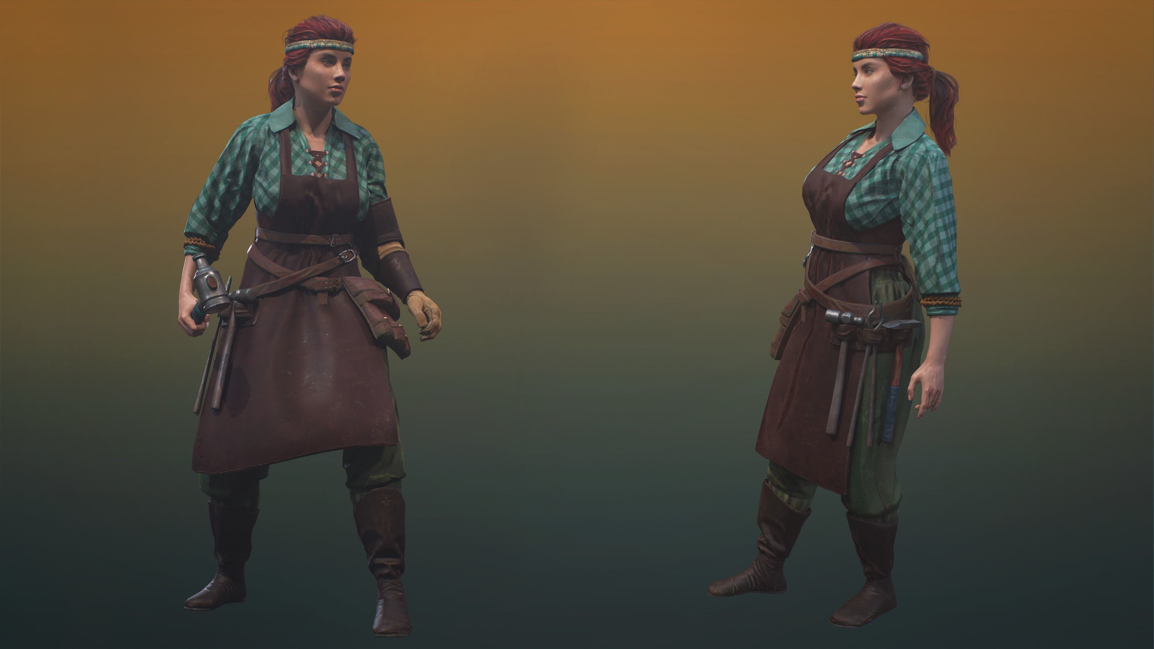 3D model Blacksmith gameready with 29 animations VR / AR / low-poly ...