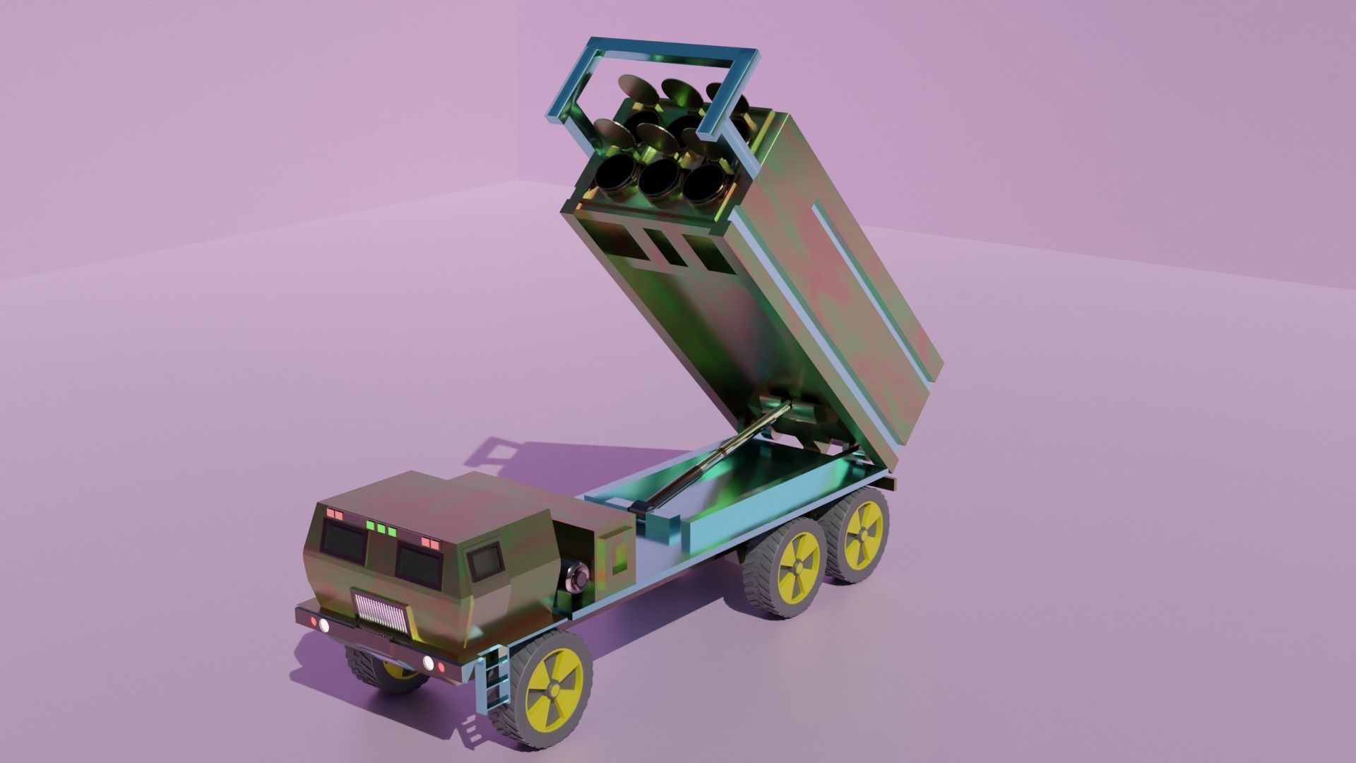 3D model Rocket Launcher Truck Low Poly VR / AR / low-poly | CGTrader