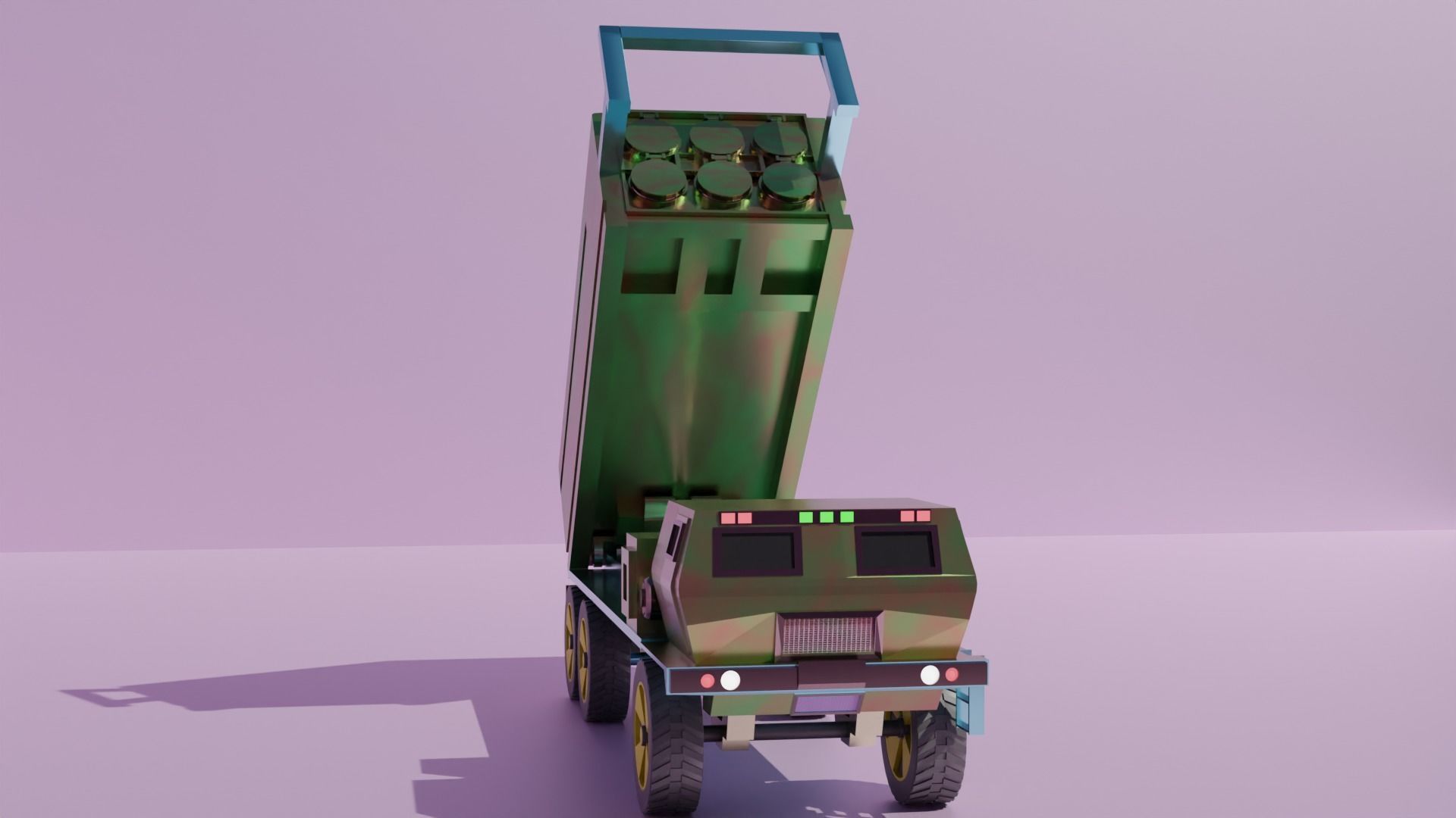 3D model Rocket Launcher Truck Low Poly VR / AR / low-poly | CGTrader