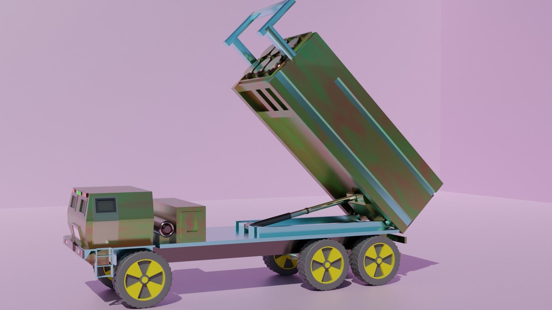3D model Rocket Launcher Truck Low Poly VR / AR / low-poly | CGTrader