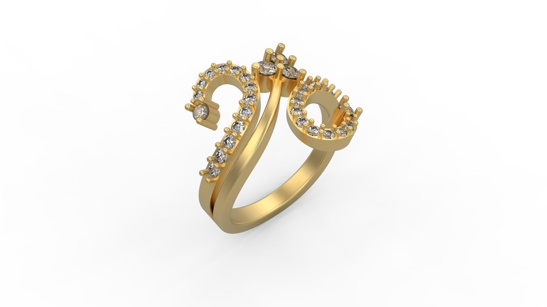 Arrow Solitaire Ring 366 3D model 3D printable | CGTrader