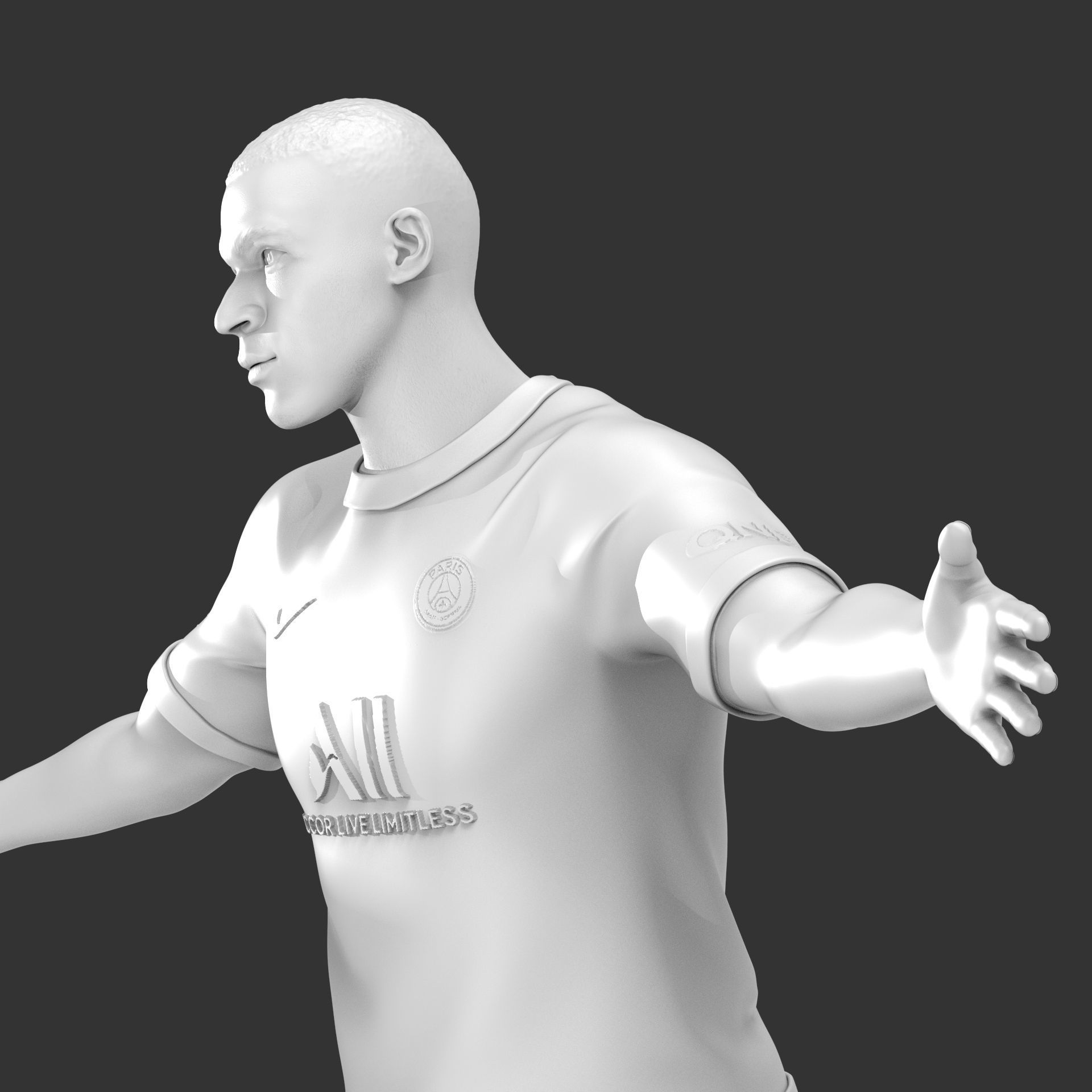 Kylian Mbappe 3D Printable 2 3D model 3D printable | CGTrader