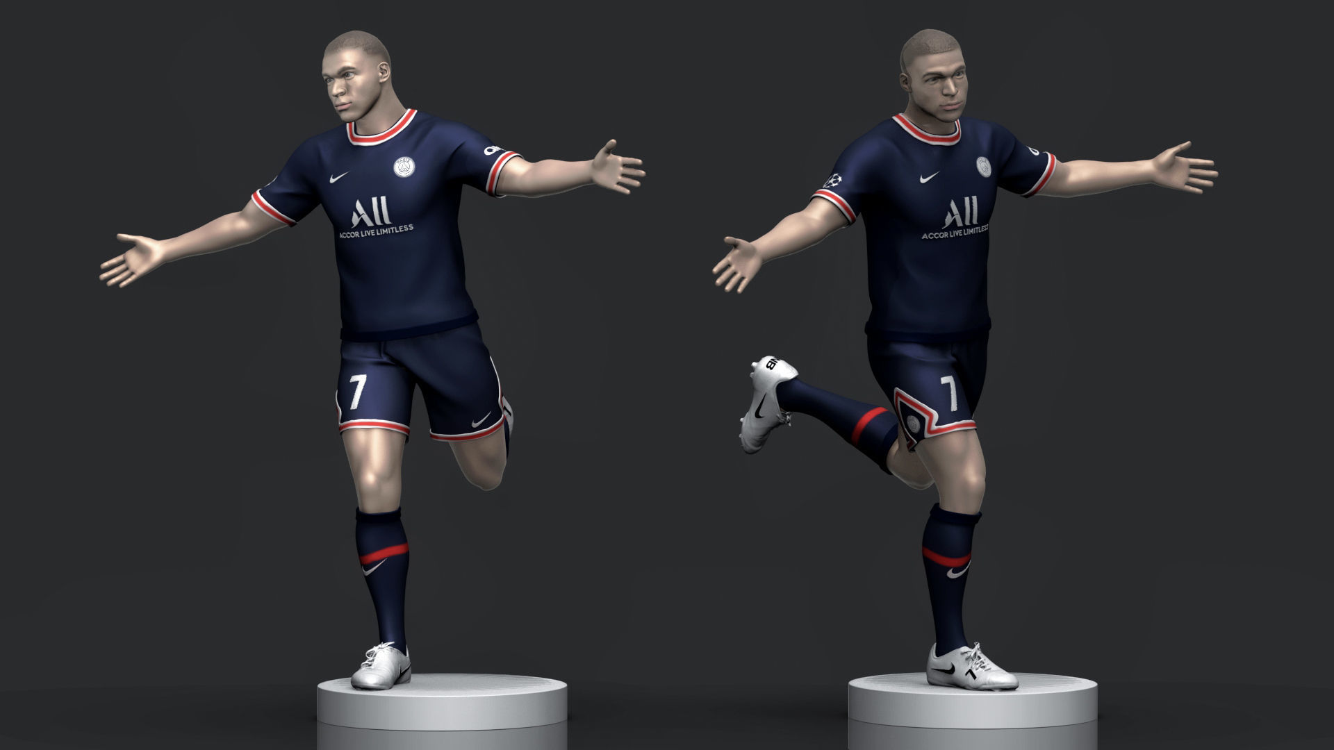Kylian Mbappe 3D Printable 2 3D model 3D printable | CGTrader