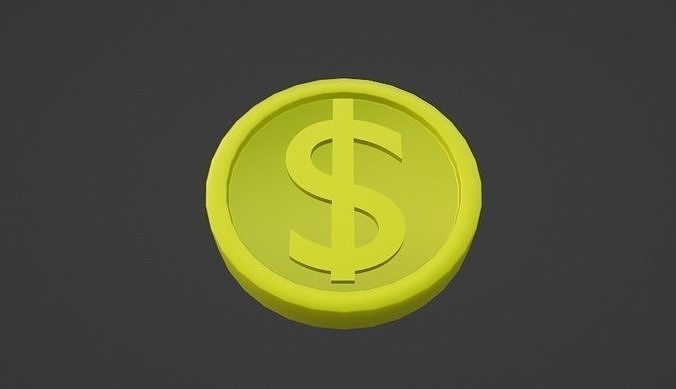 3D model Low-poly 3D model Coin dollar sign VR / AR / low-poly | CGTrader