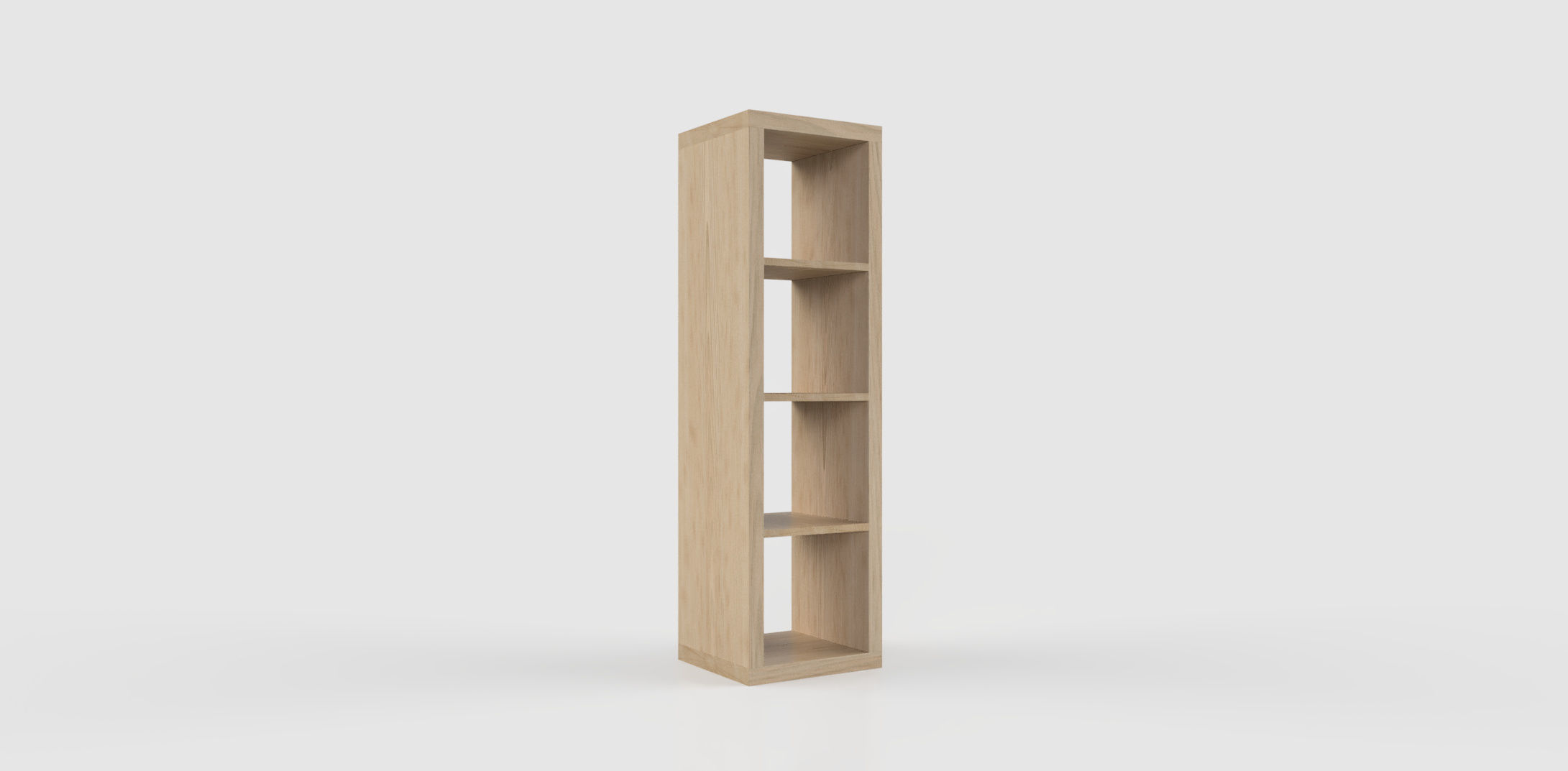 IKEA KALLAX 1x4 Shelf Unit Walnut Effect Light Grey 3D model | CGTrader