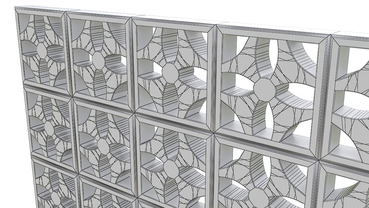 Concrete latticework 3D model | CGTrader