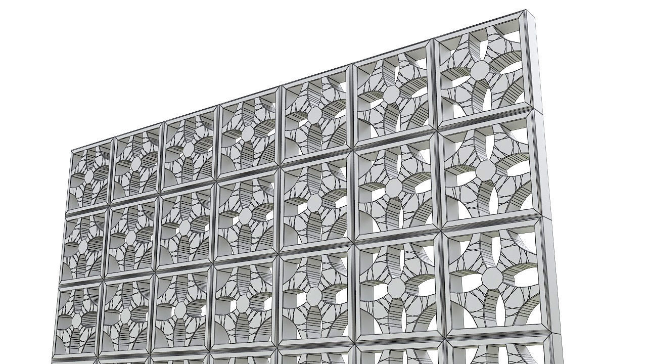 Concrete latticework 3D model | CGTrader