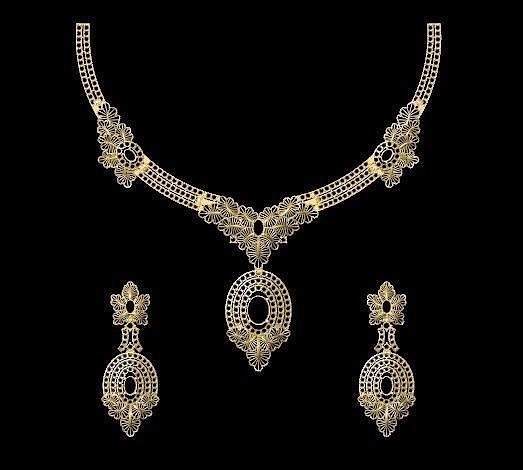 Fancy neckless with ear ring 3D model 3D printable animated | CGTrader