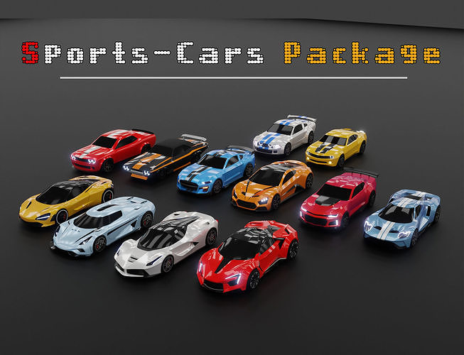 3D model 12 Sports Cars VR / AR / low-poly | CGTrader
