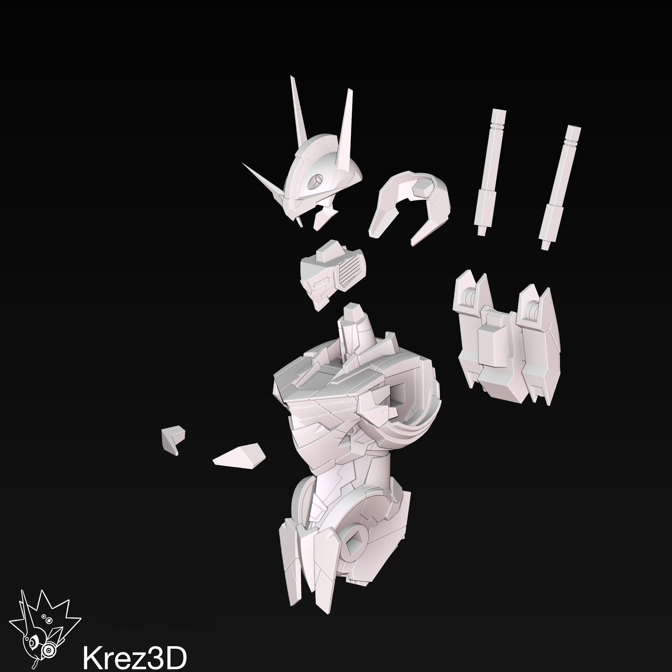 Gundam Aerial 3D model 3D printable | CGTrader