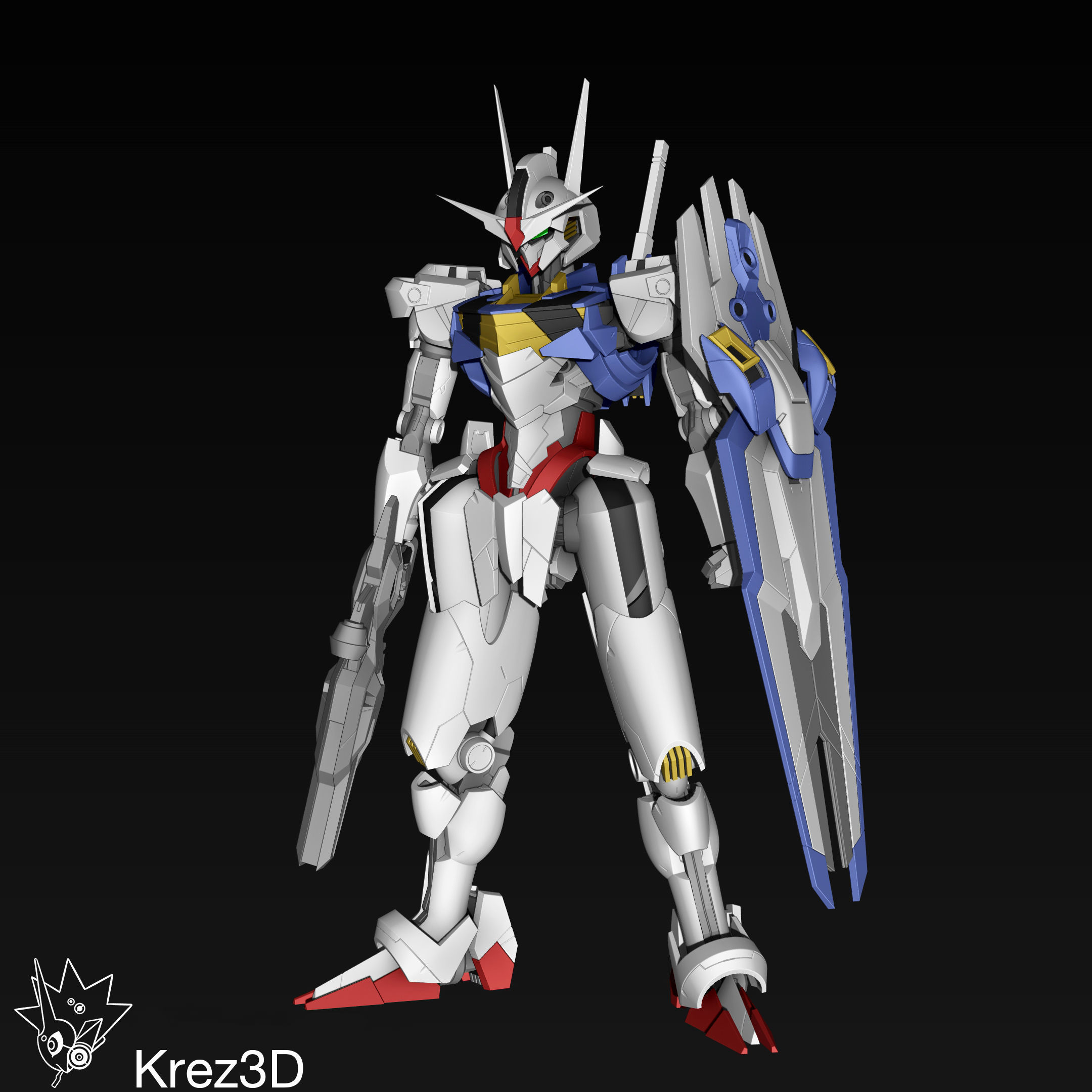 Gundam Aerial 3D model 3D printable | CGTrader