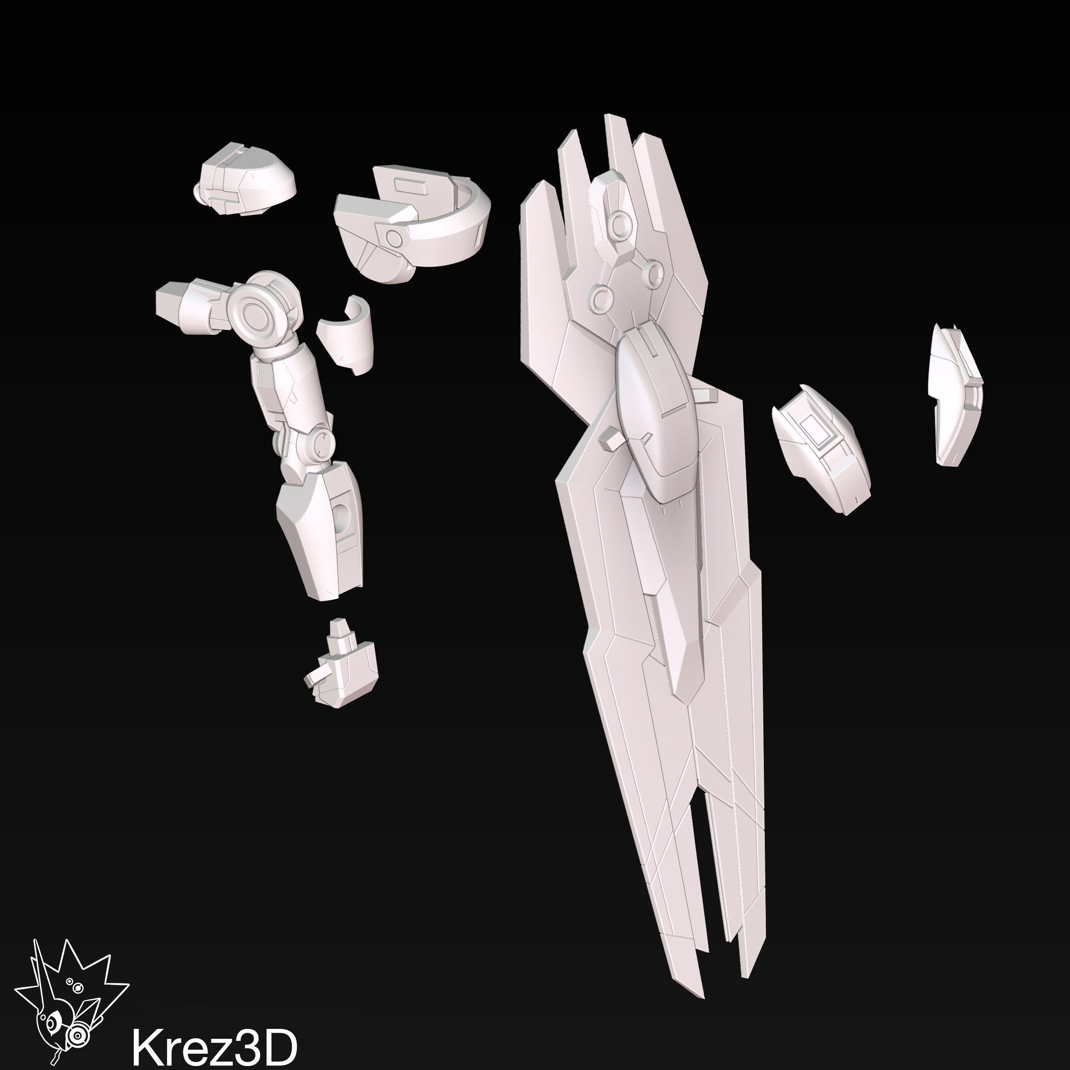 Gundam Aerial 3D model 3D printable | CGTrader