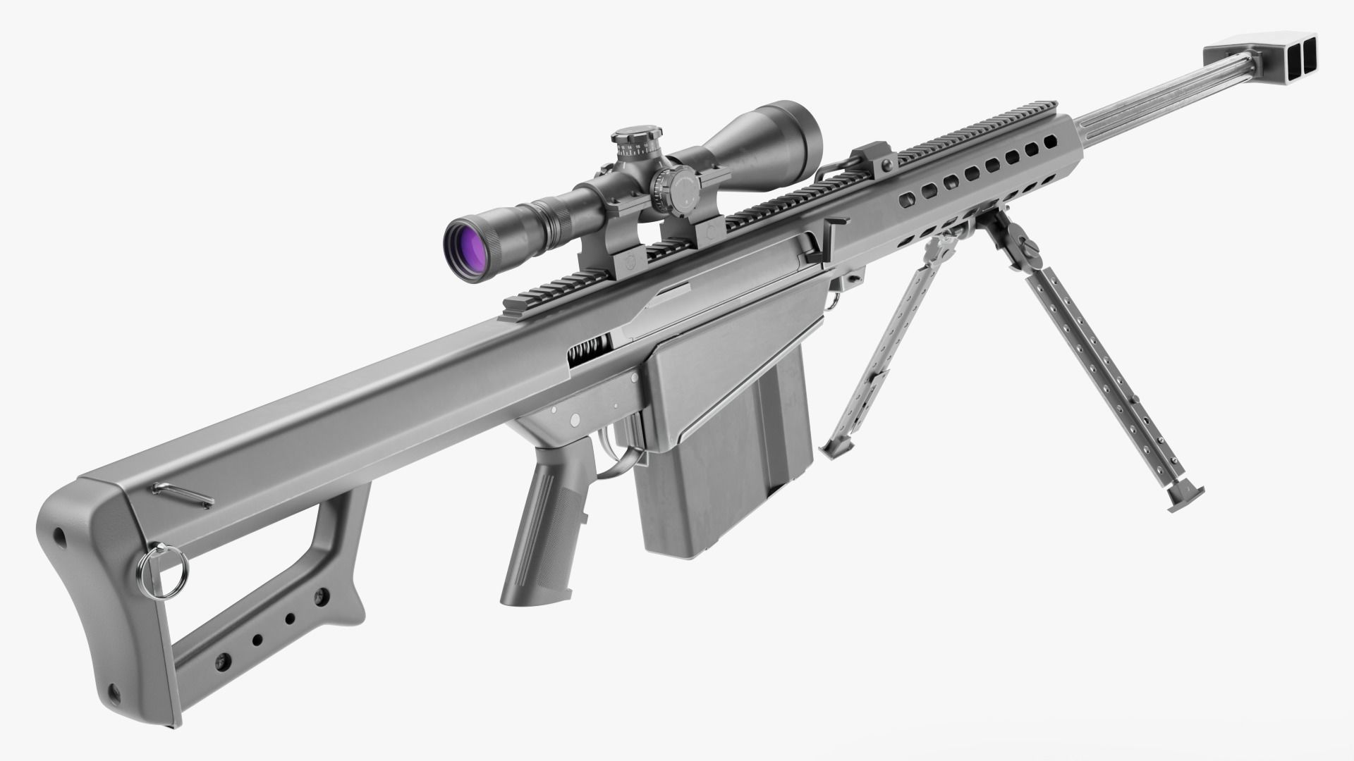 Barrett M82 With Stand Sniper Rifle 3D model | CGTrader