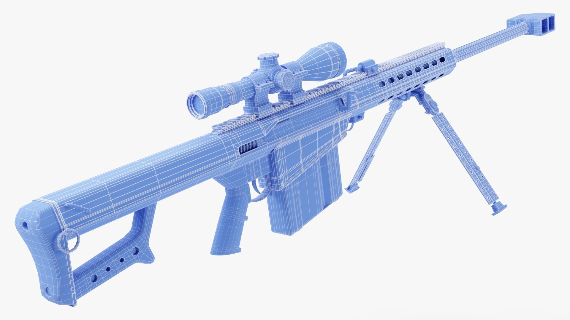 Barrett M82 With Stand Sniper Rifle 3D model | CGTrader