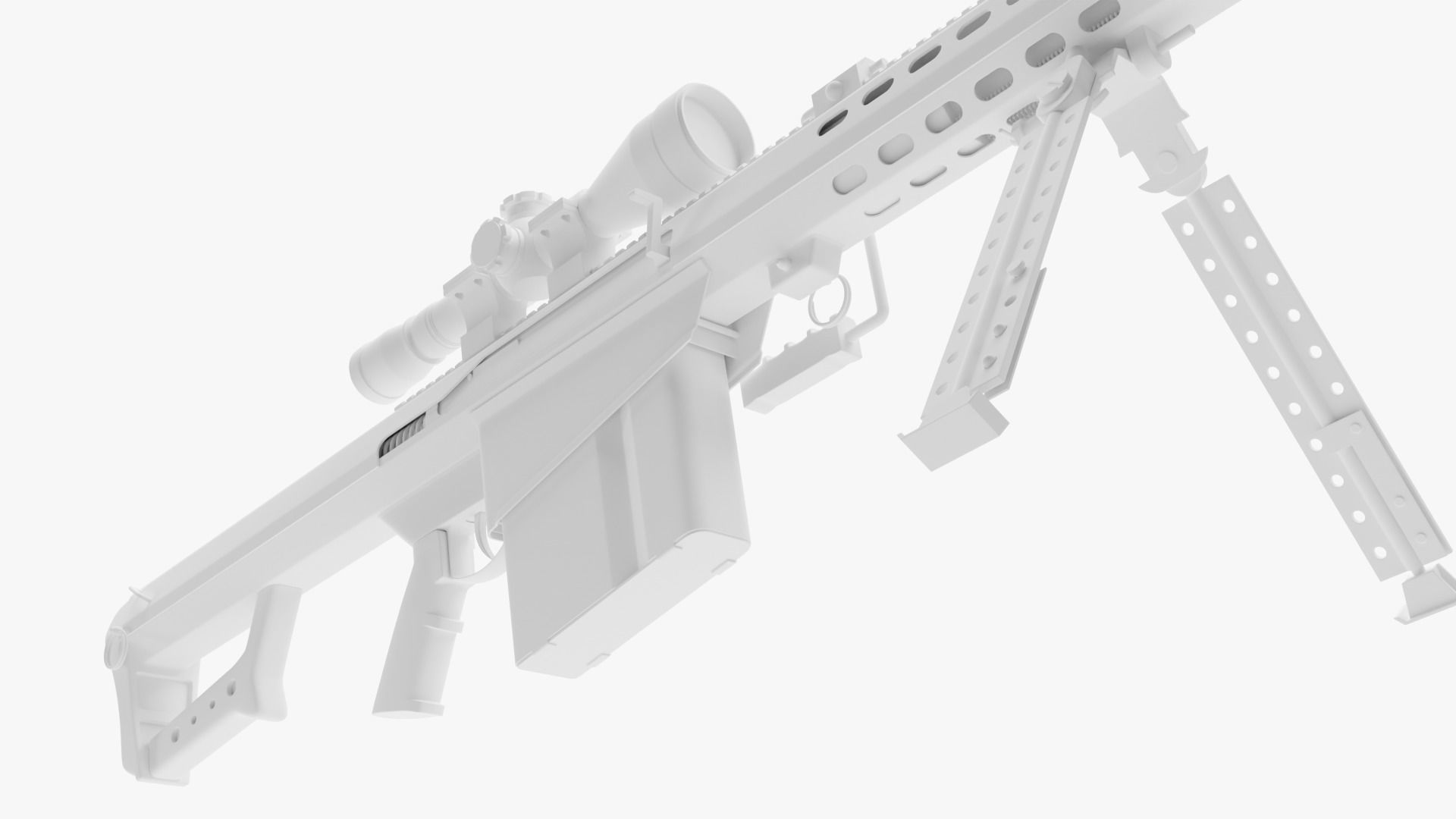 Barrett M82 With Stand Sniper Rifle 3D model | CGTrader