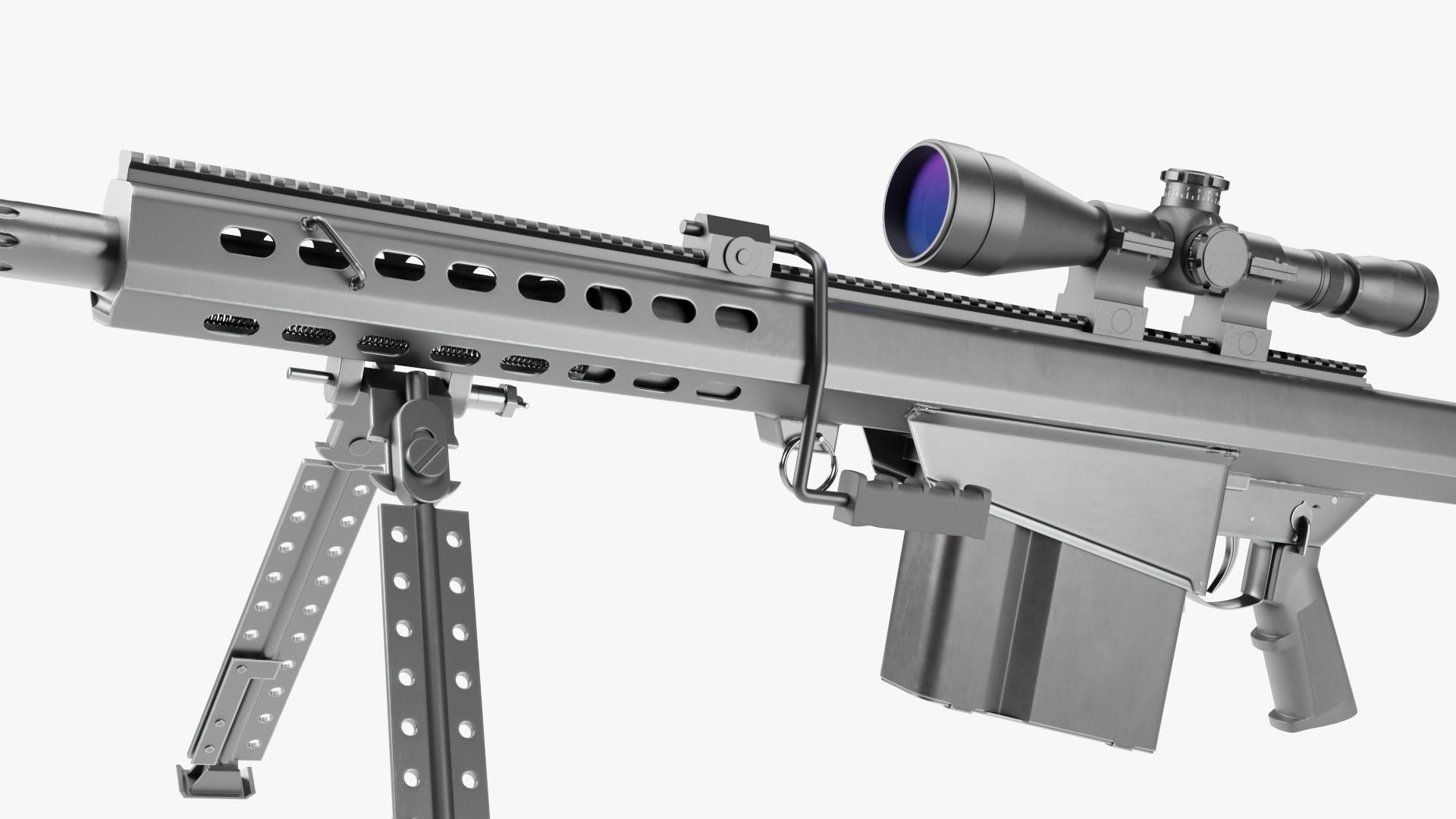 Barrett M82 With Stand Sniper Rifle 3D model | CGTrader