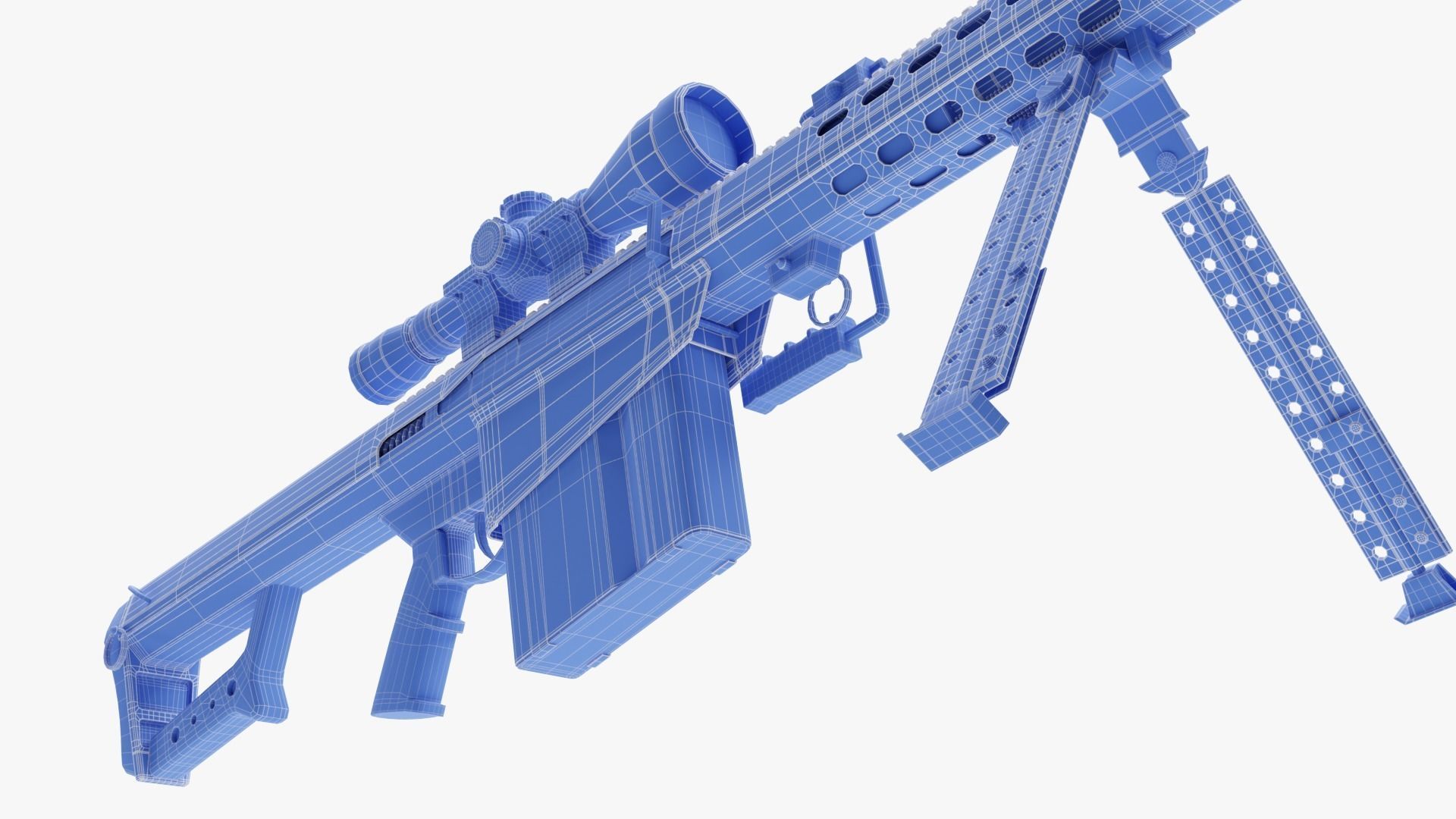 Barrett M82 With Stand Sniper Rifle 3D model | CGTrader