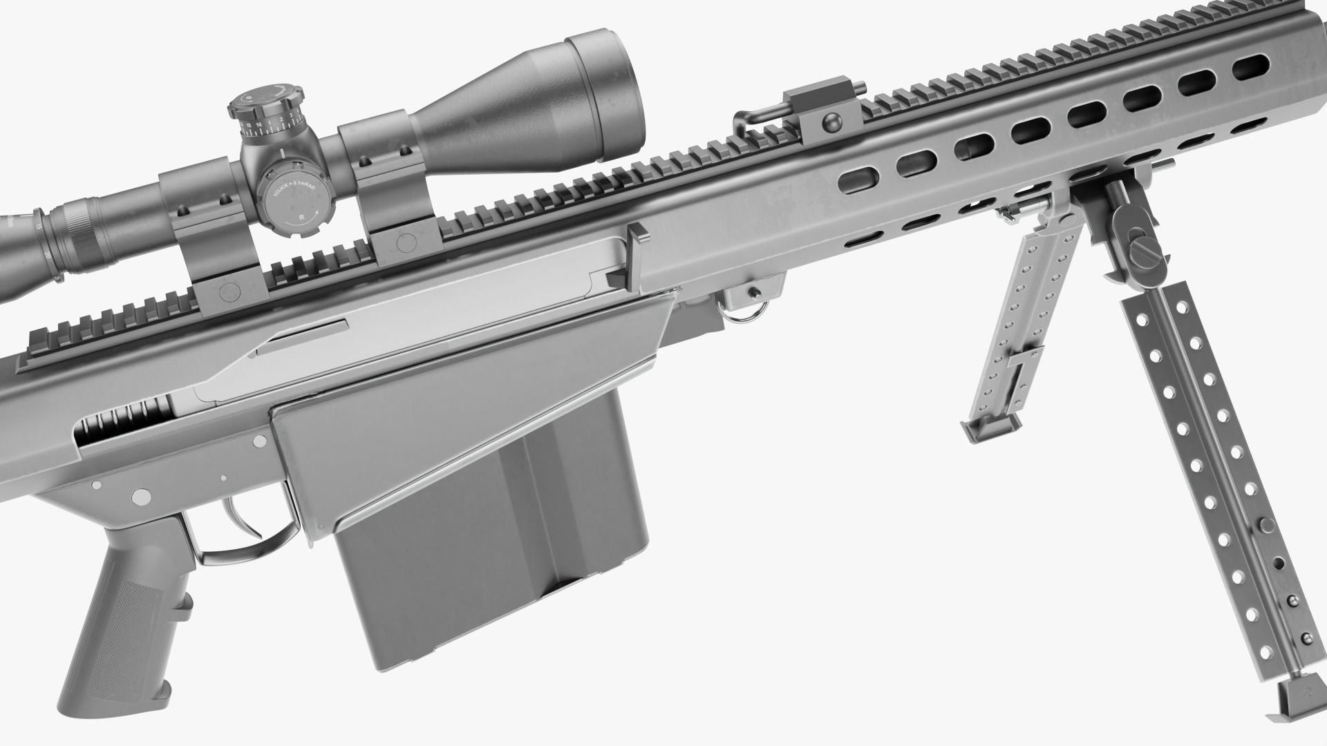 Barrett M82 With Stand Sniper Rifle 3D model | CGTrader