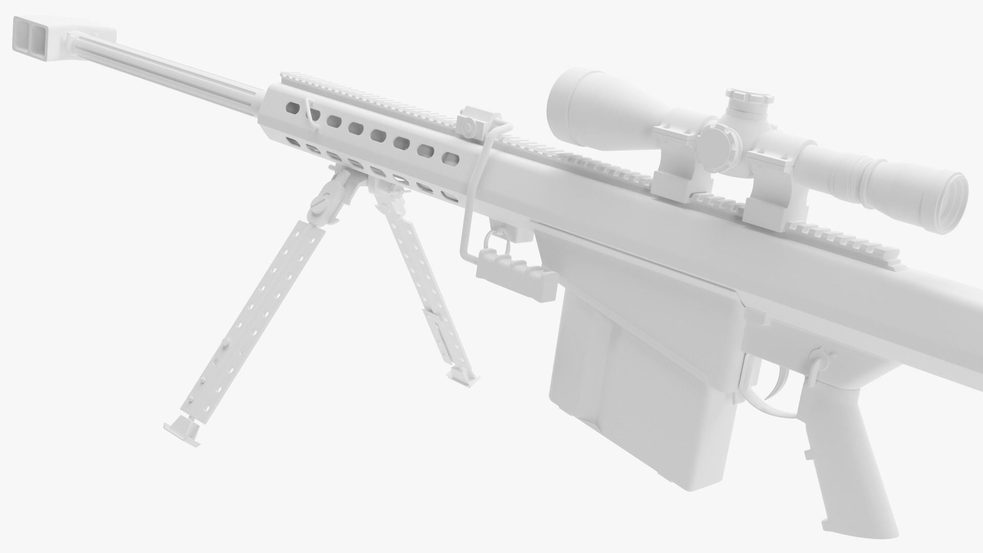 Barrett M82 With Stand Sniper Rifle 3D model | CGTrader