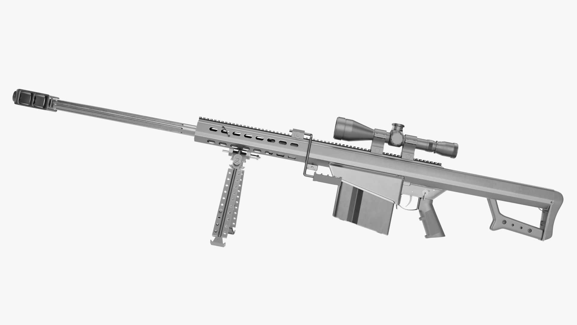 Barrett M82 With Stand Sniper Rifle 3D model | CGTrader
