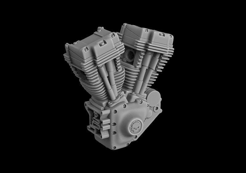 Harley motorcycle engine 3D model 3D printable | CGTrader