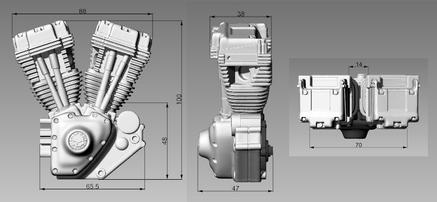 Harley motorcycle engine 3D model 3D printable | CGTrader