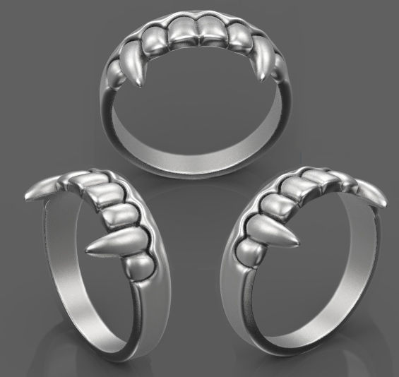 Vampire teeth ring 3d model for 3d printing 3D print model 3D model 3D ...
