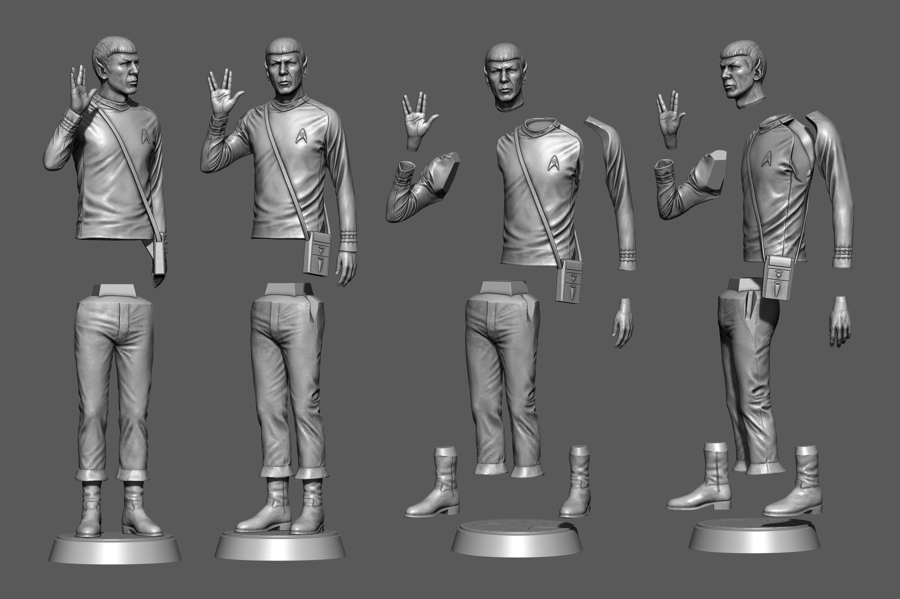 Leonard Nimoy as Mr Spock Sculpture Printable 3D Model 3D model 3D ...