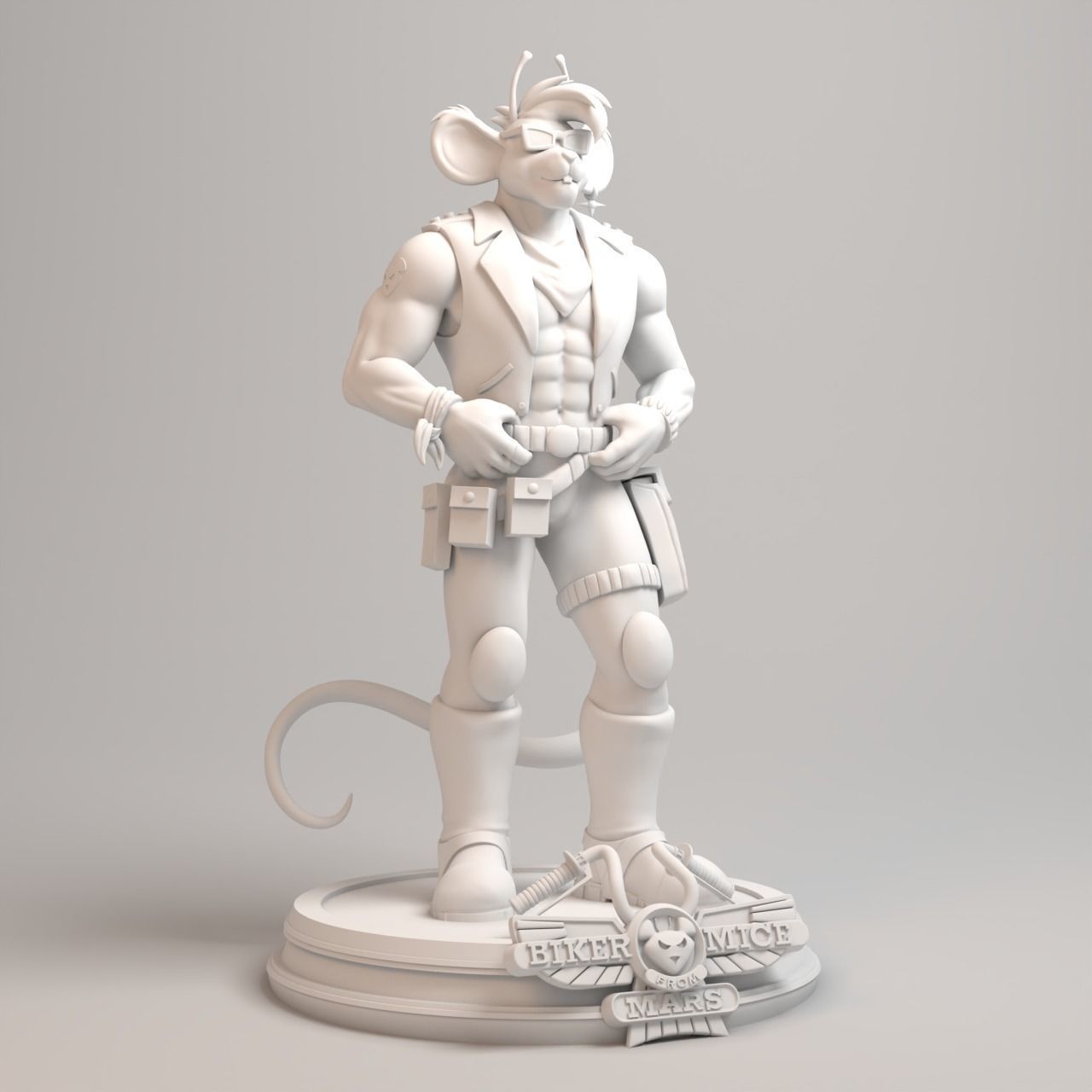 Biker Mice from Mars - Throttle Full Figure 3D model 3D printable ...