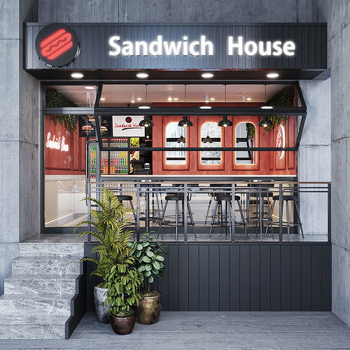 Small Restaurant Design 3D model | CGTrader