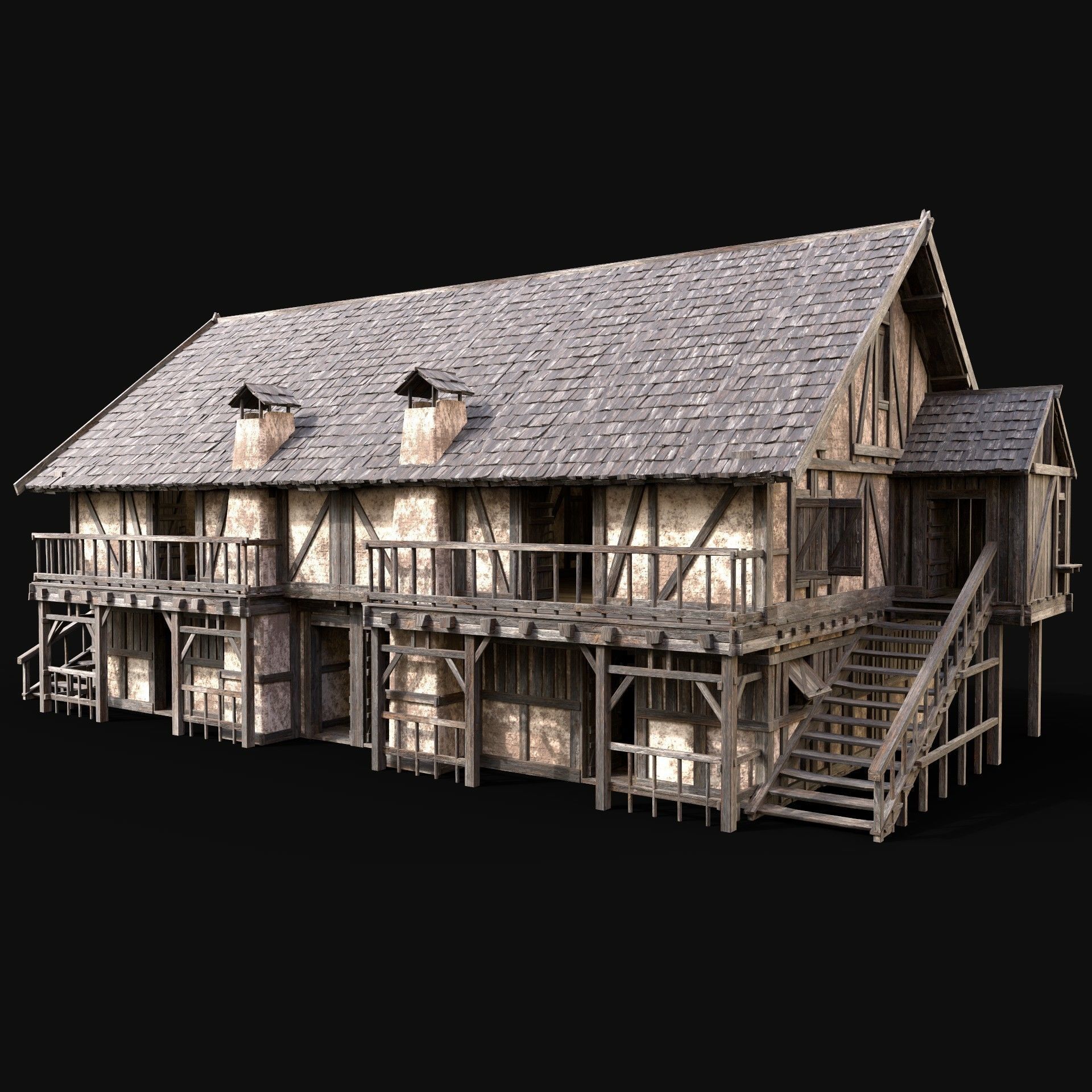 MEDIEVAL INDUSTRIAL HOUSE TAVERN INN VILLAGE FARM HUT COLLECTION VR ...