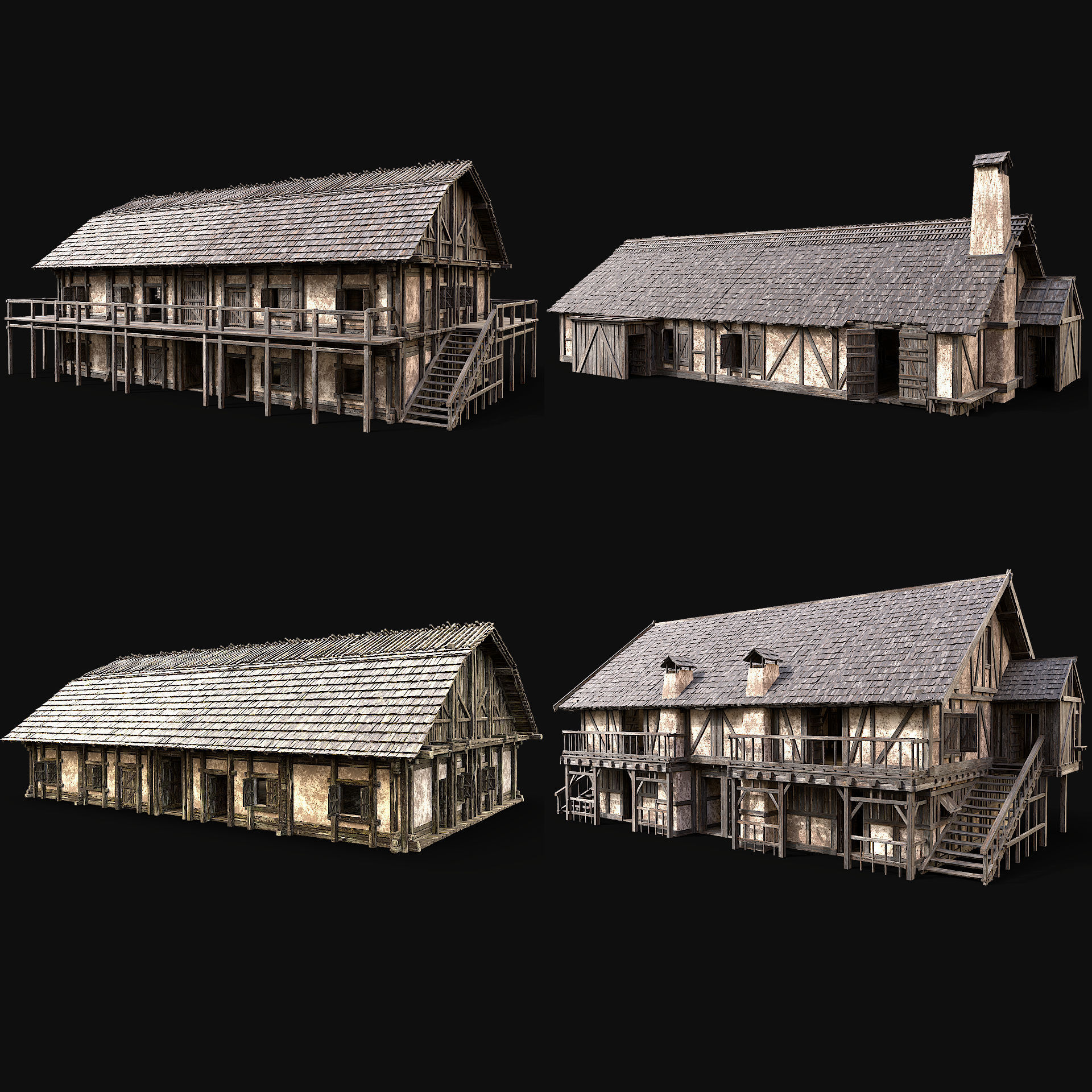 MEDIEVAL INDUSTRIAL HOUSE TAVERN INN VILLAGE FARM HUT COLLECTION VR ...