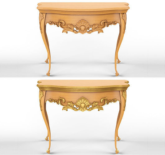 Wooden classic console table 01 03 3D model | CGTrader