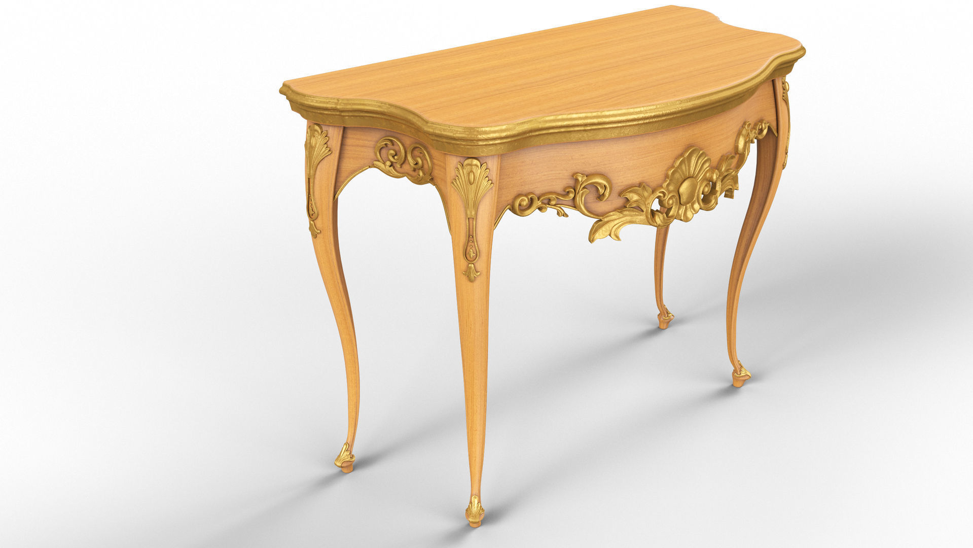 Wooden classic console table 01 03 3D model | CGTrader
