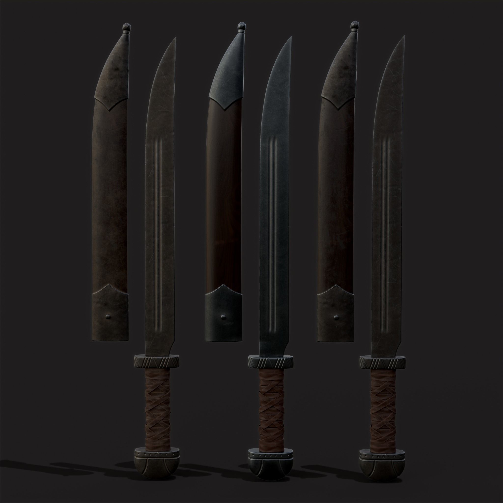 3D model Medieval Germanic Seax Short Sword VR / AR / low-poly | CGTrader