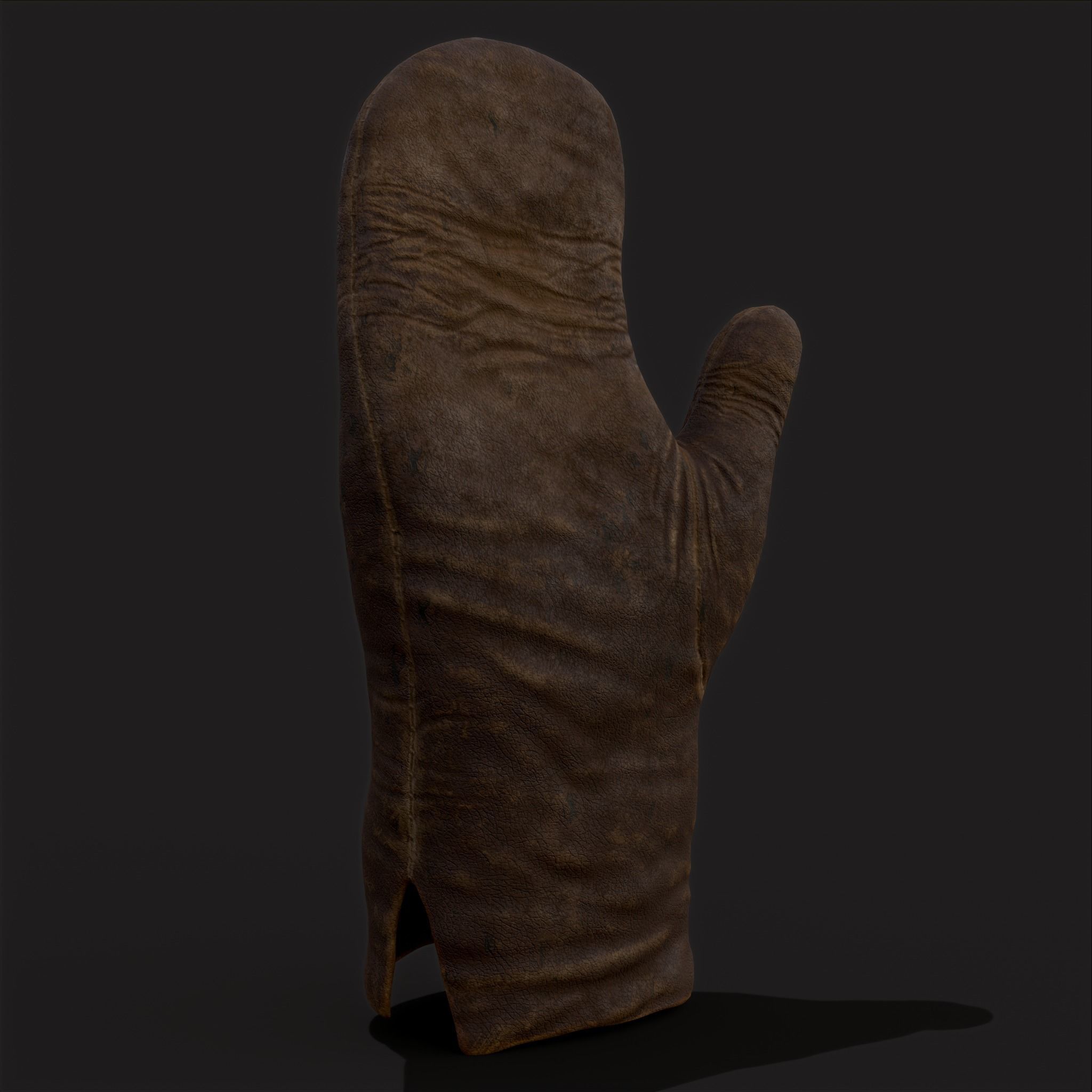 3D model Old Worn Leather Mitten VR / AR / low-poly | CGTrader