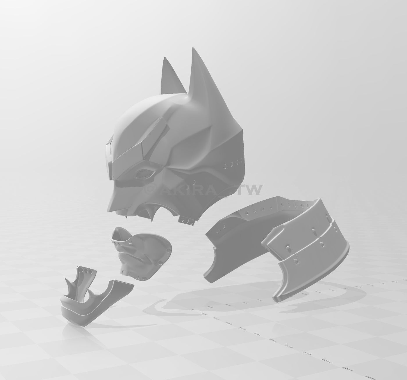 Batman Samurai Helmet Cosplay 3D model 3D printable | CGTrader