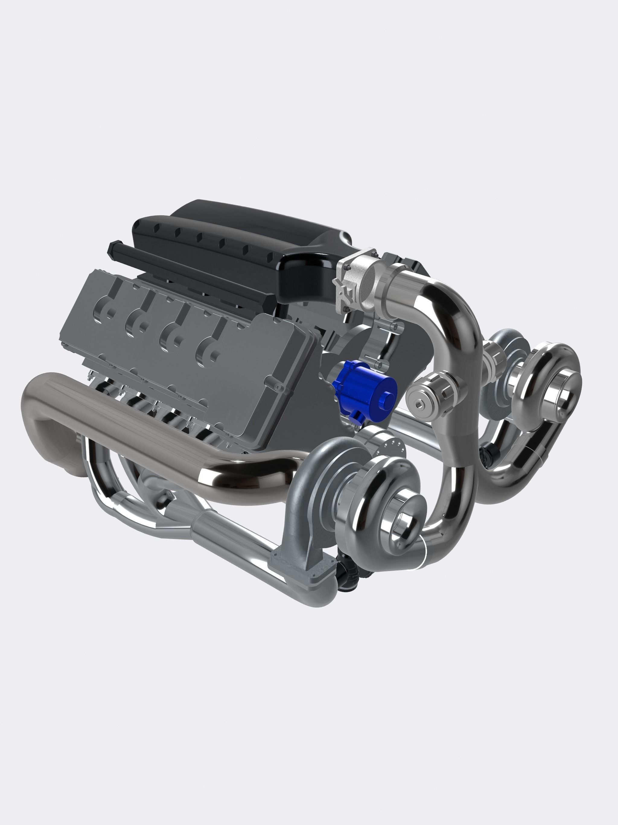 MMR Billet Coyote Twin Turbo motor 3D model 3D printable | CGTrader