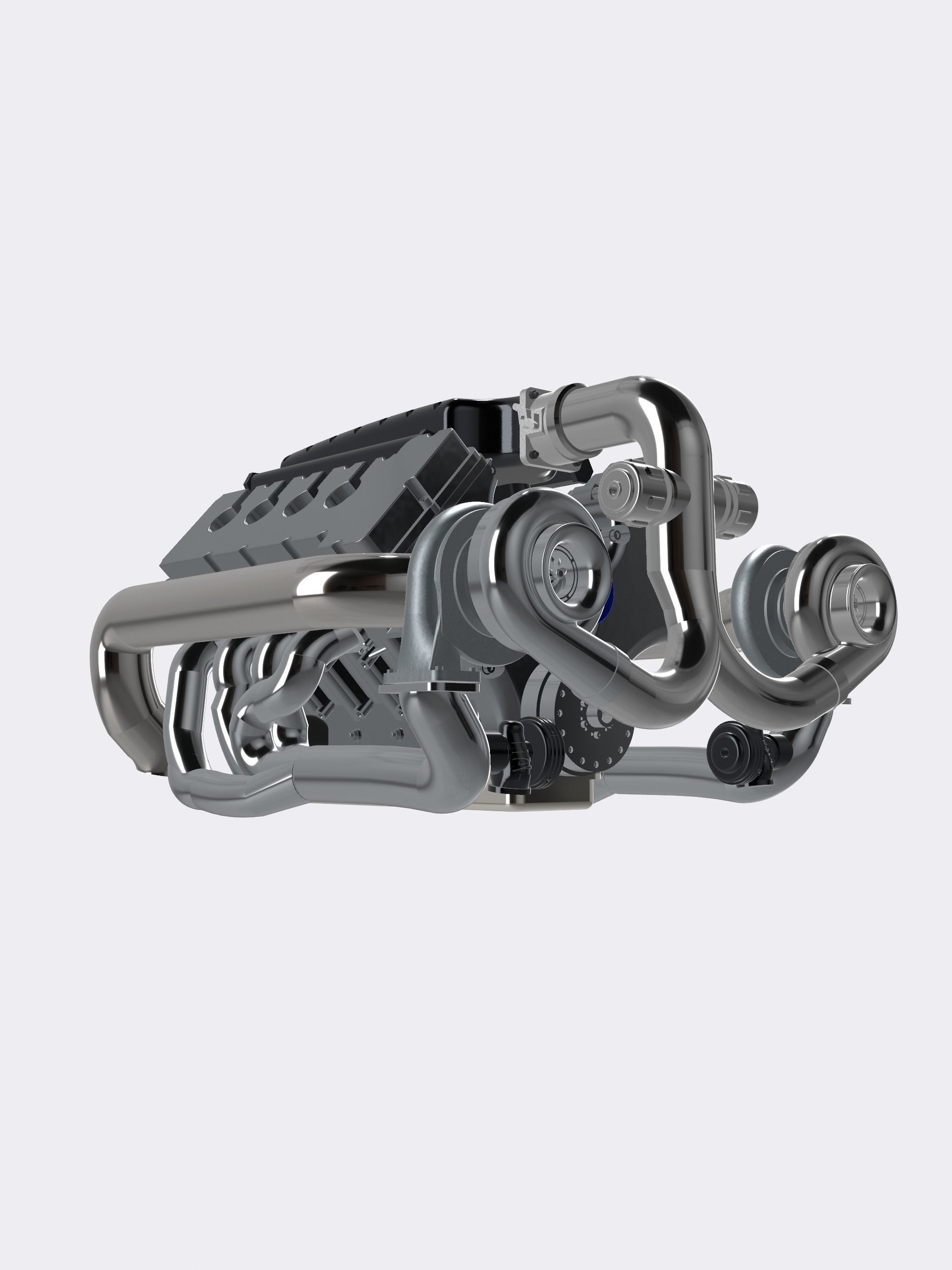 MMR Billet Coyote Twin Turbo motor 3D model 3D printable | CGTrader