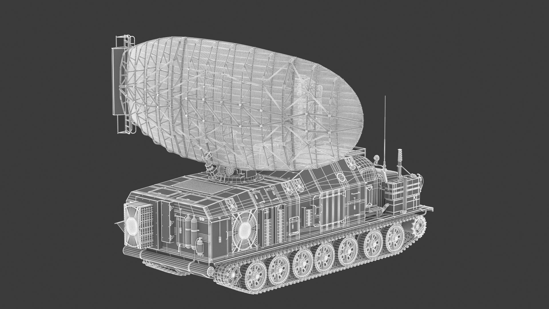 P-40 Radar Armour Long Track 3D model | CGTrader