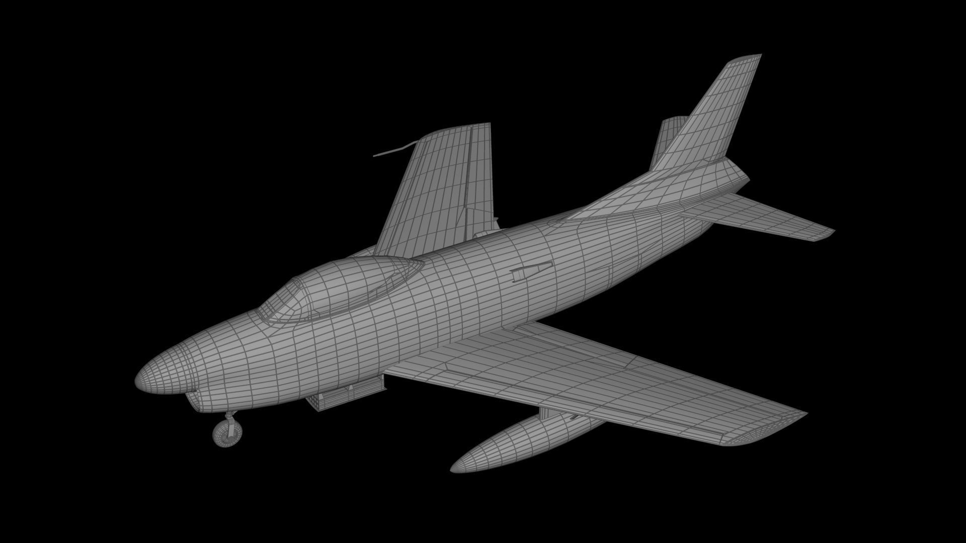 North American F-86D Sabre Dog free VR / AR / low-poly 3D model | CGTrader