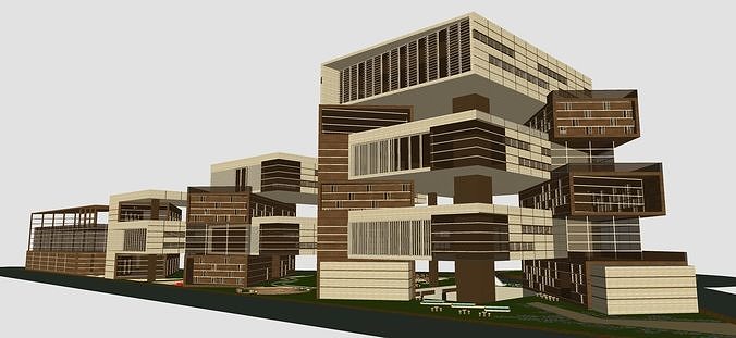 Commercial Complex Project 3D model | CGTrader