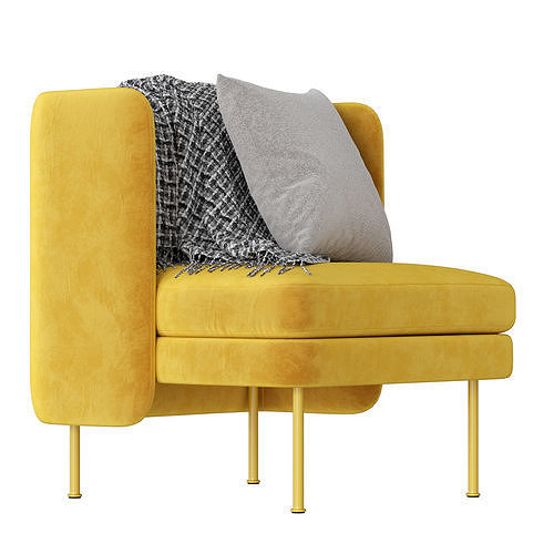 BLU DOT Bloke Velvet Lounge Chair 3D model | CGTrader