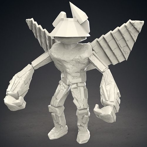 3D model Pterogolem paper toy with wings VR / AR / low-poly | CGTrader