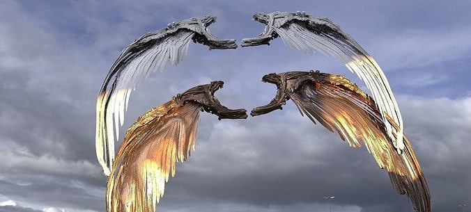 Angel Wings Hybrid Gods 2 sizes 3D model | CGTrader
