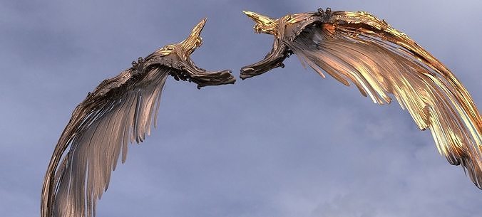 Fallen Angel spiked Wings of the gods 3 3D model | CGTrader