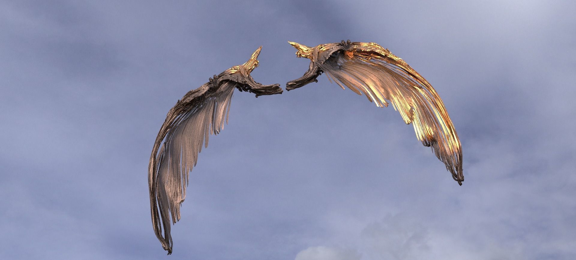 Fallen Angel spiked Wings of the gods 3 3D model | CGTrader