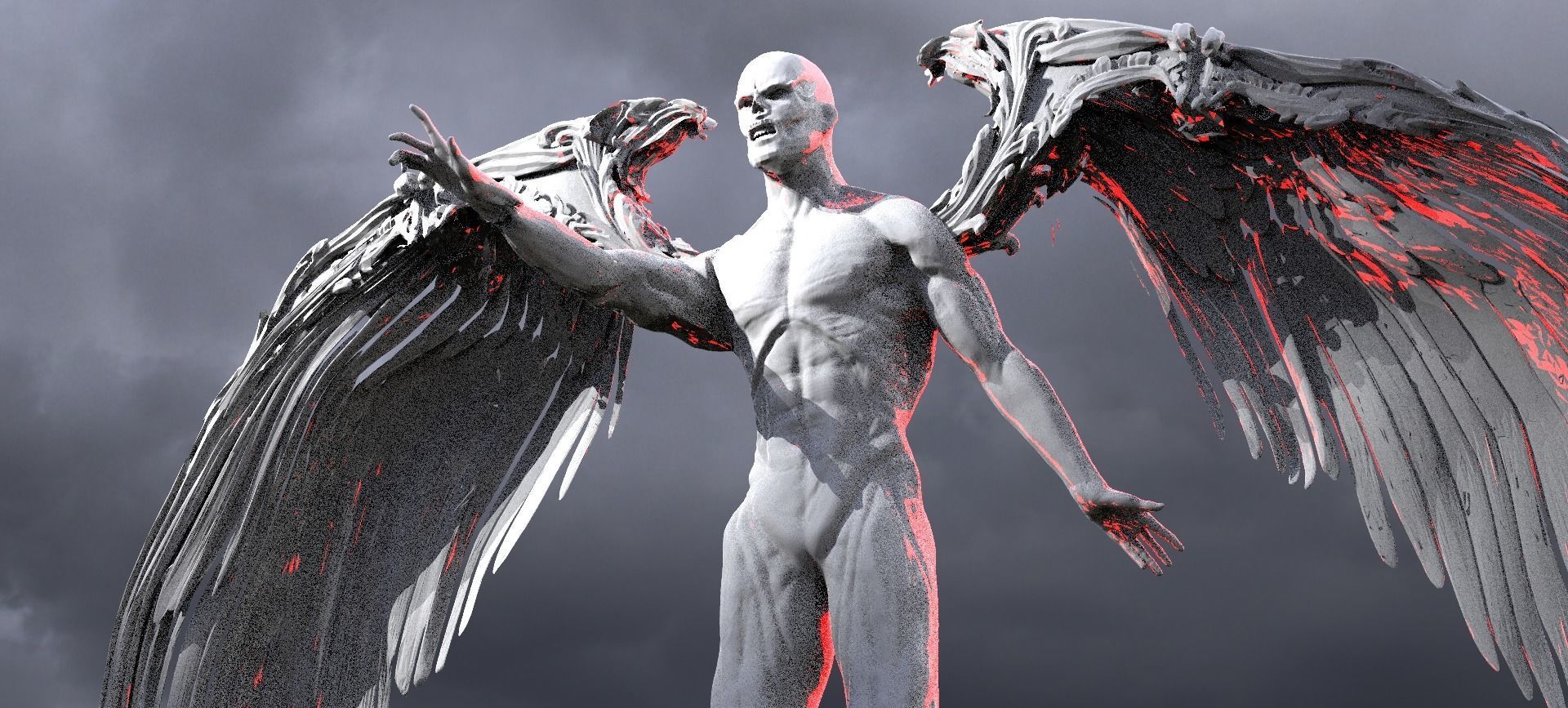 Fallen Angel Arch Dark Lord sculpture 3D model | CGTrader