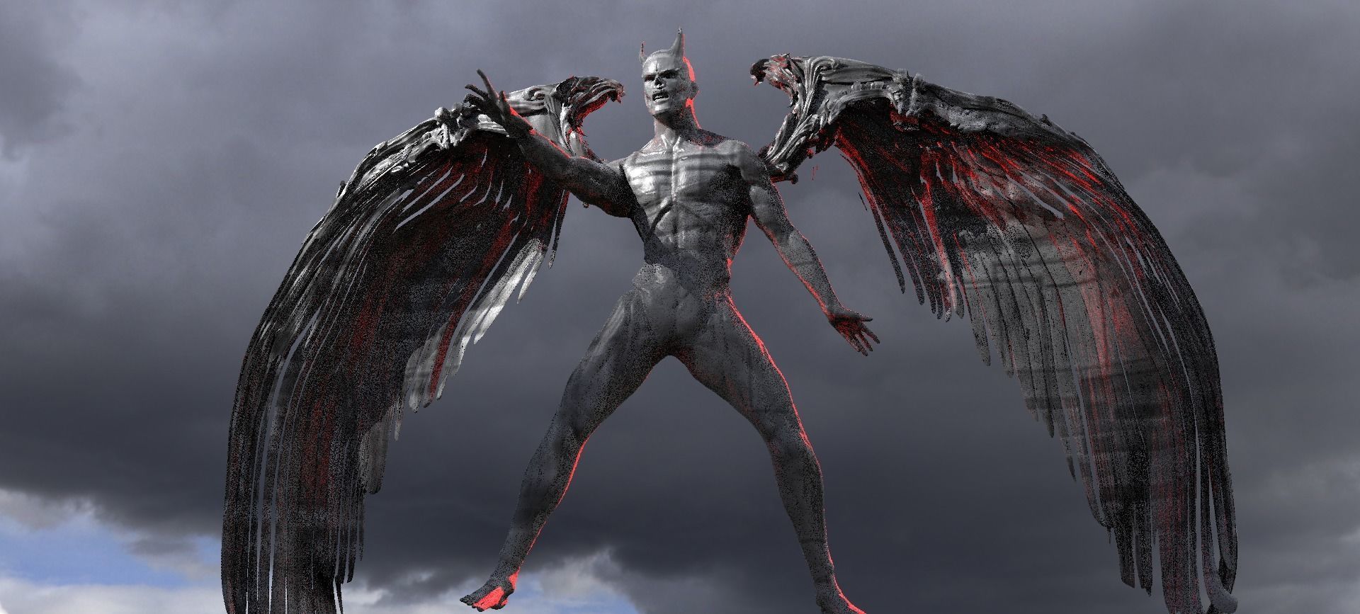 Fallen Angel Arch Dark Lord sculpture 3 3D model | CGTrader